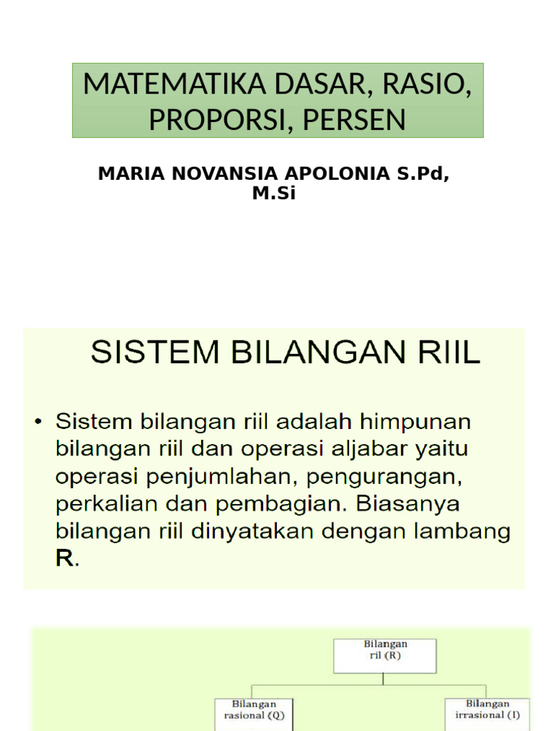 Matematika Dasar, Rasio, Proporsi, Persen | PDF | Karier & Perkembangan ...