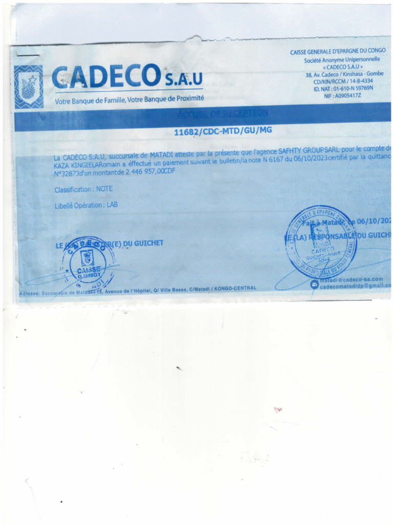 Présentation de la CADECO S.A. | PDF