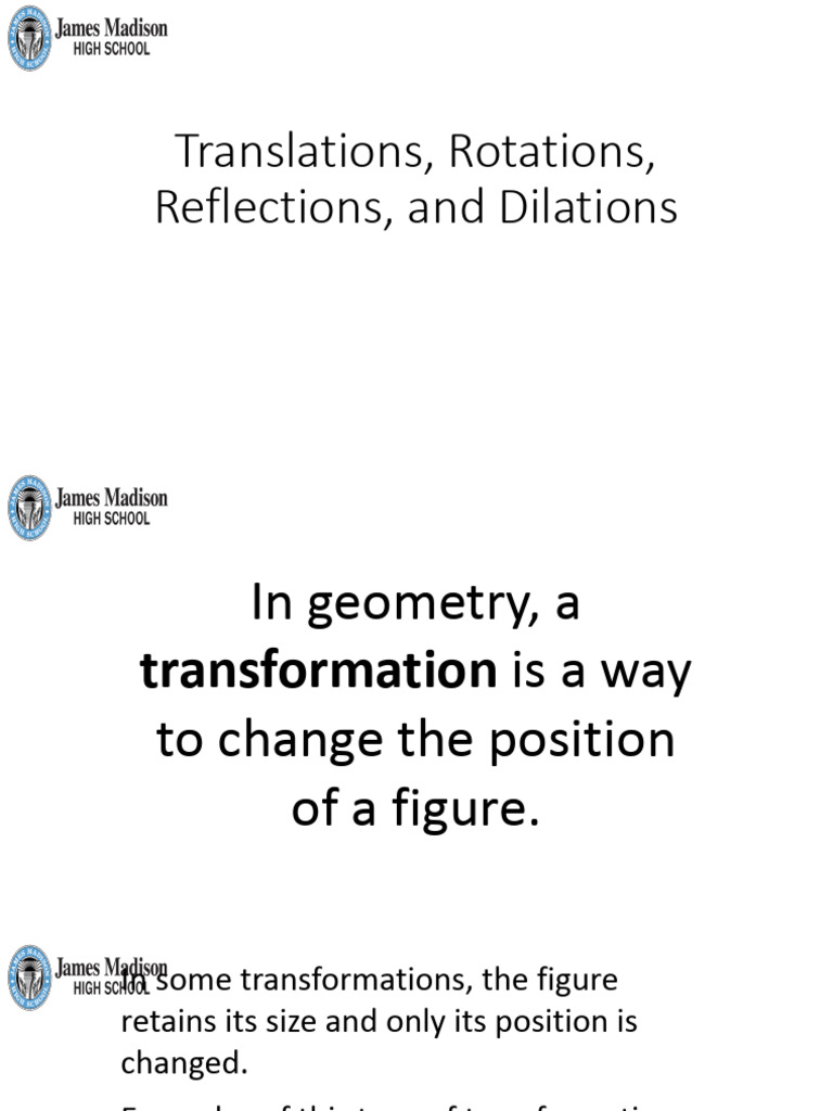 Geometry Part II Lesson 3 Transformations | PDF | Shape | Symmetry