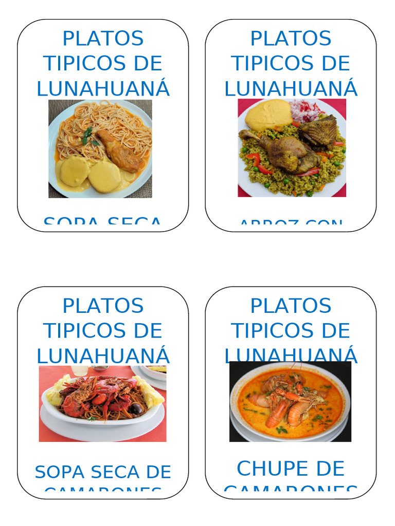 Platos Típicos de Lunahuaná | PDF | Cocina, comidas y vino