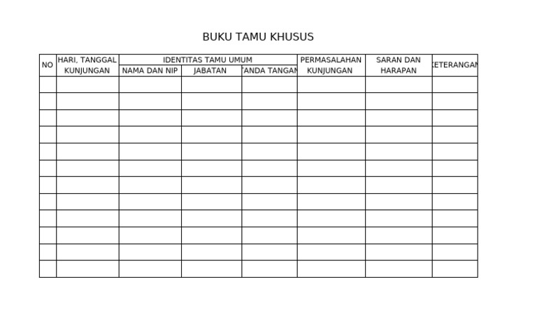 Buku Tamu Khusus | PDF