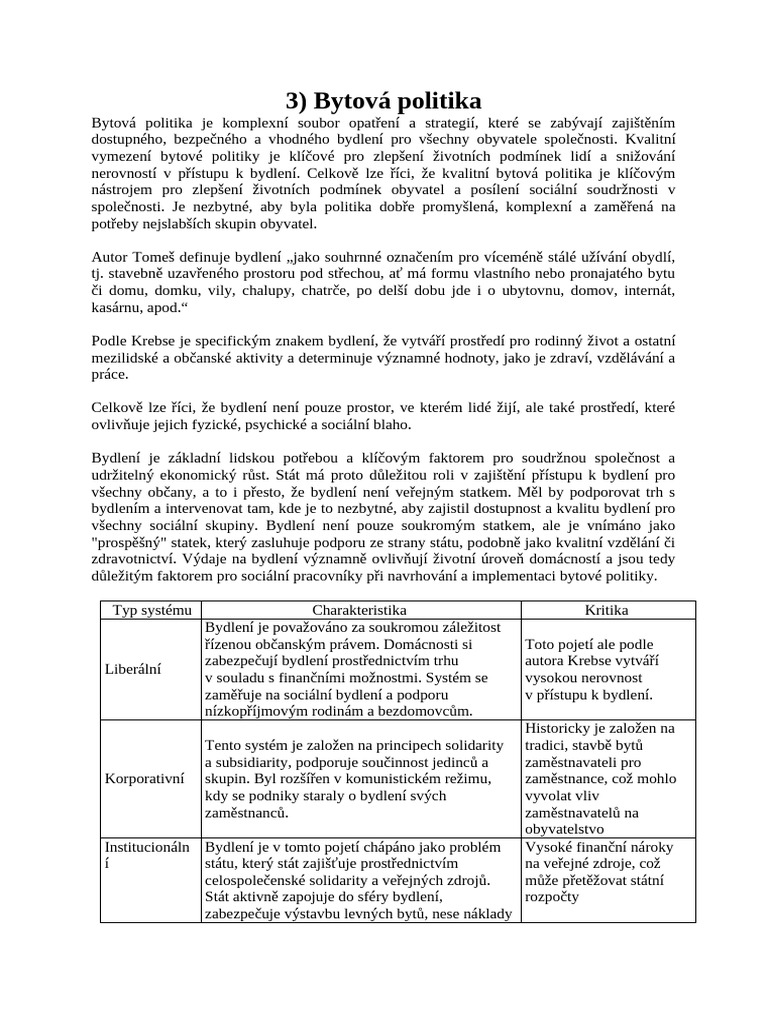 Bytová Politika 3 | PDF
