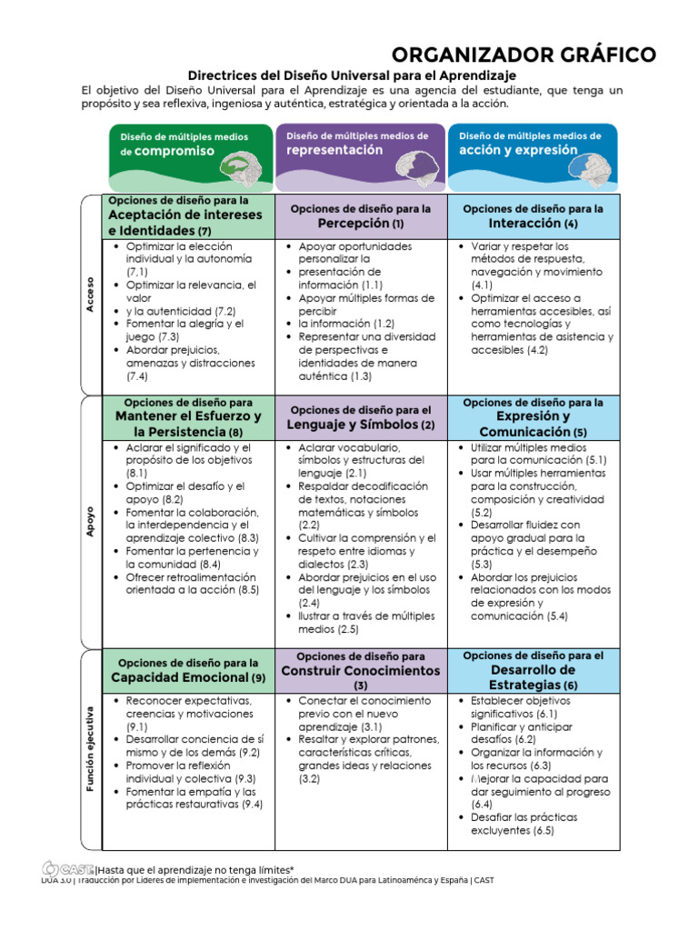 DUA 3.0 Directrices | PDF | Diseño | Aprendizaje