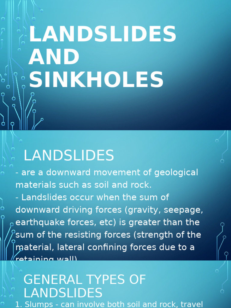 Landslides & Sinkholes Guide | PDF