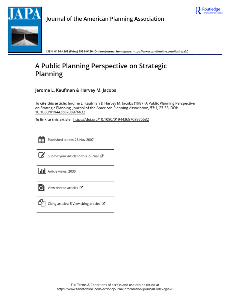 Public Planning and Strategic Approaches | PDF | Strategic Planning ...