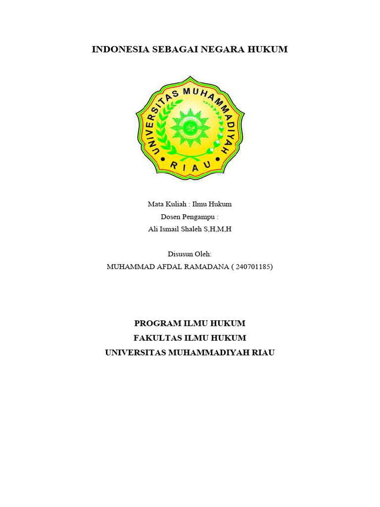 Indonesia Sebagai Negara Hukum | PDF