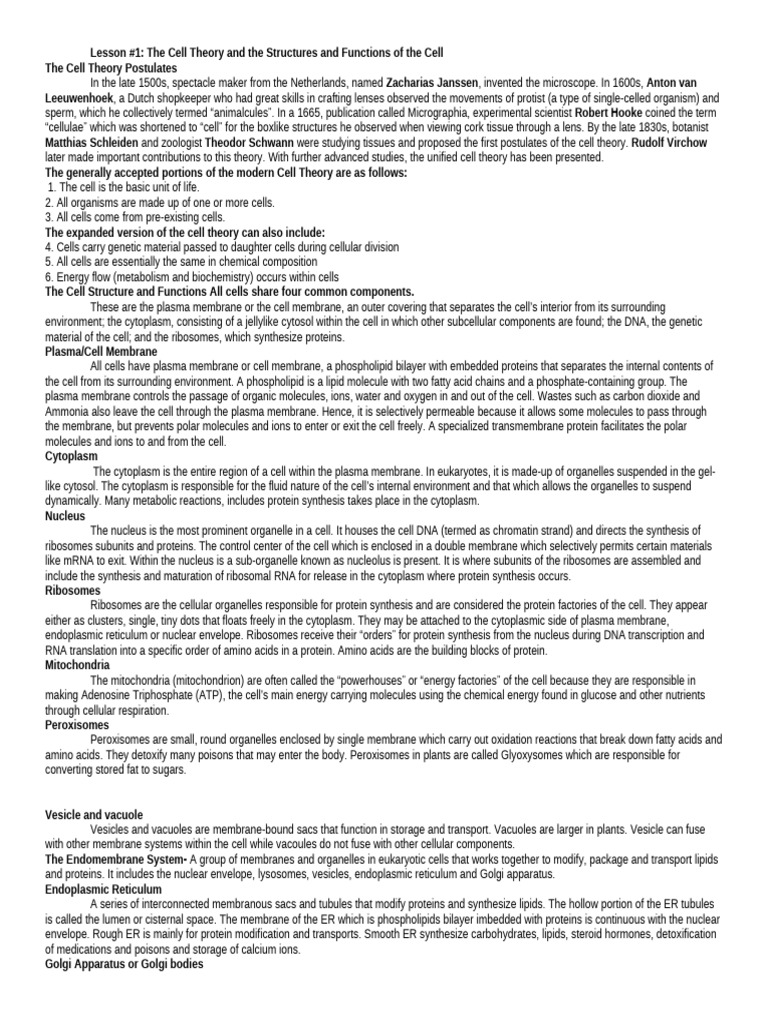 1ST Quarter Handout in General Biology | PDF | Mitosis | Meiosis