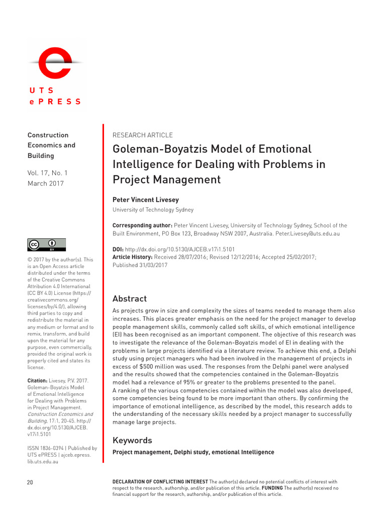 Goldman-Boyatzis Model of Emotional Intelligence F | PDF | Emotional ...