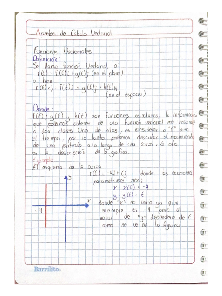 Ejercicios de Funciones Vectoriales | PDF