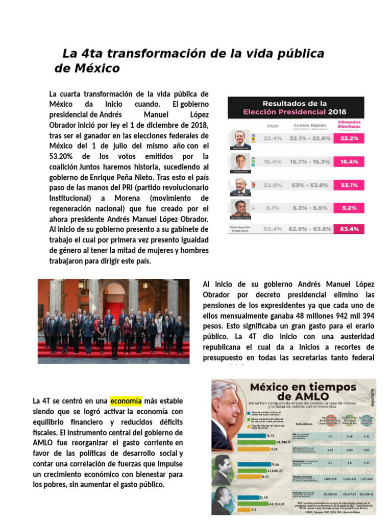 La 4T de AMLO: Economía, Salud y Más | PDF | México | Pobreza