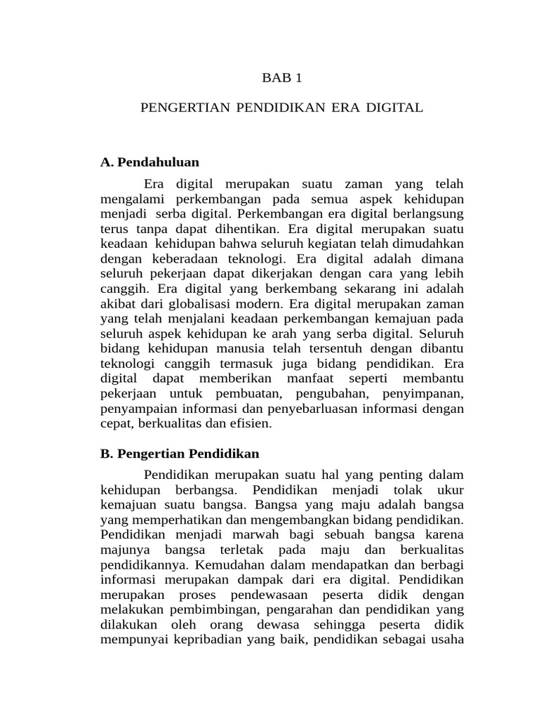 Makalah Pendidikan Di Era Digital | PDF | Karier & Perkembangan