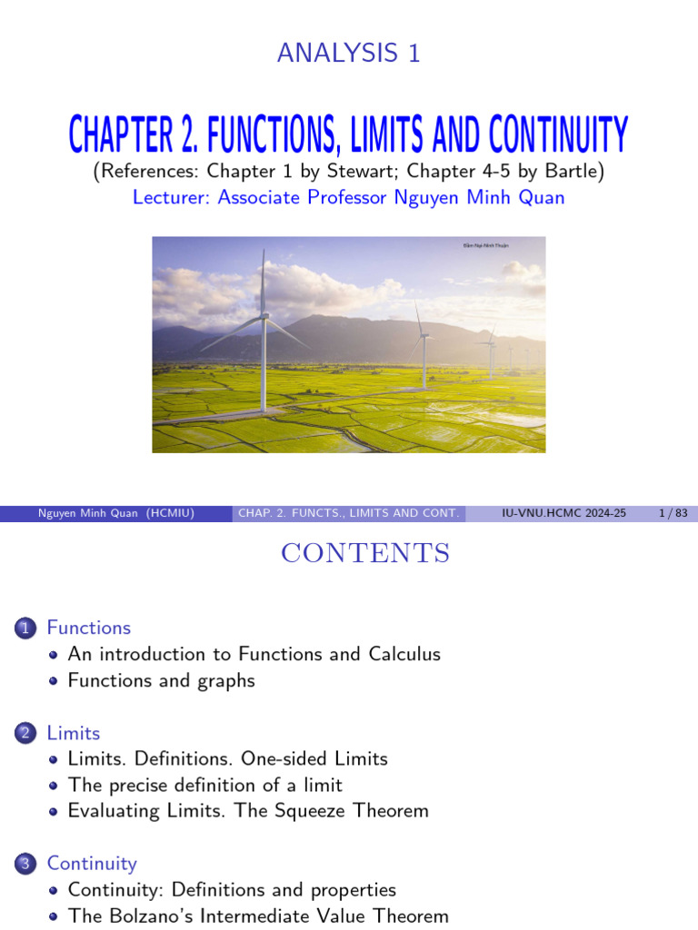 Analysis 1 Chapter2 Functions Limit Continuity 2024 25 | PDF | Calculus | Function (Mathematics)
