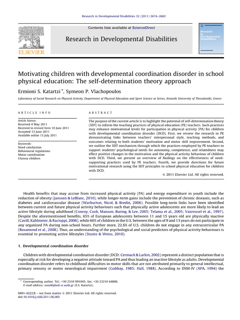 Motivating Children With Developmental Coordination Disorder in School ...
