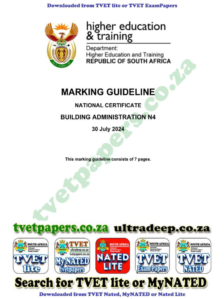 t90 - Building Administration n4 Memo Aug 2024 - Tvetpapers - Co.za | PDF