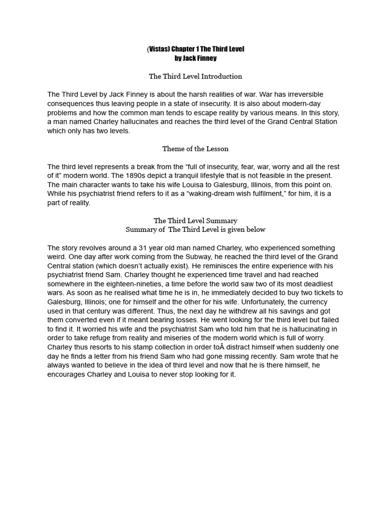 Exploring the Third Level's Escape | PDF
