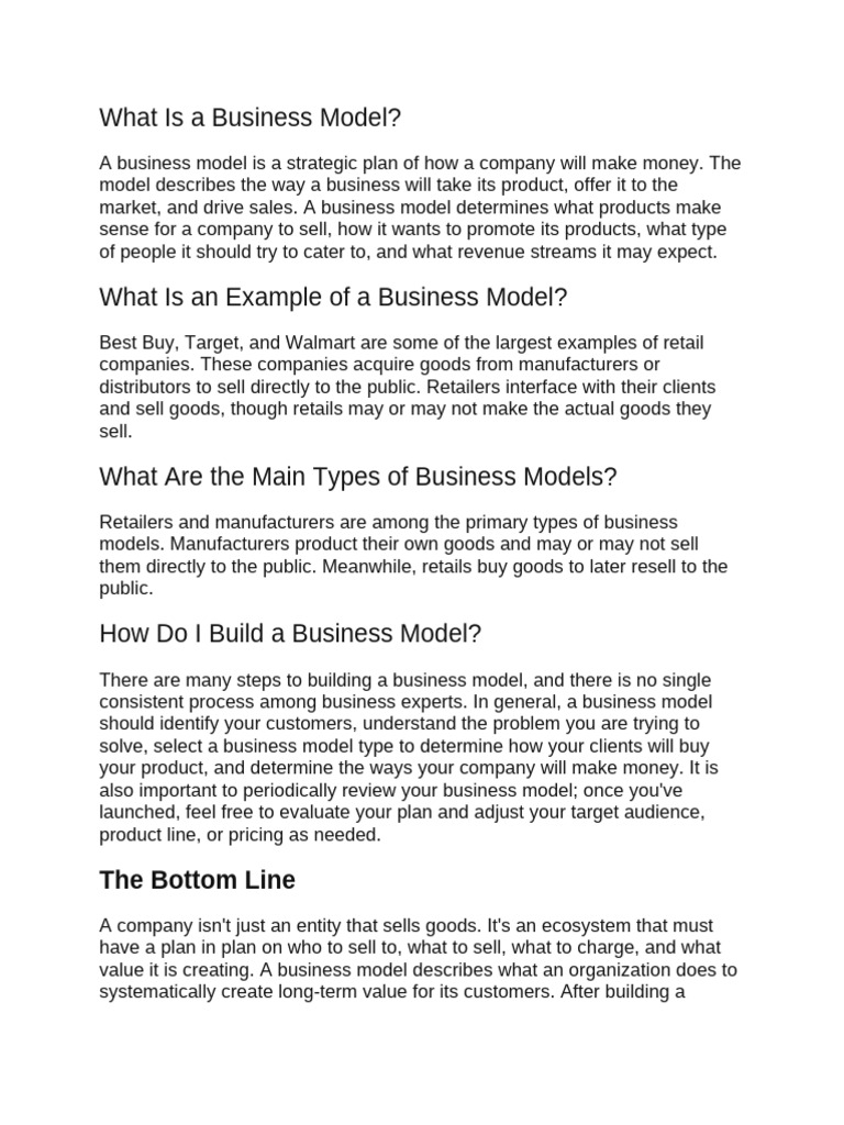Business Model | PDF