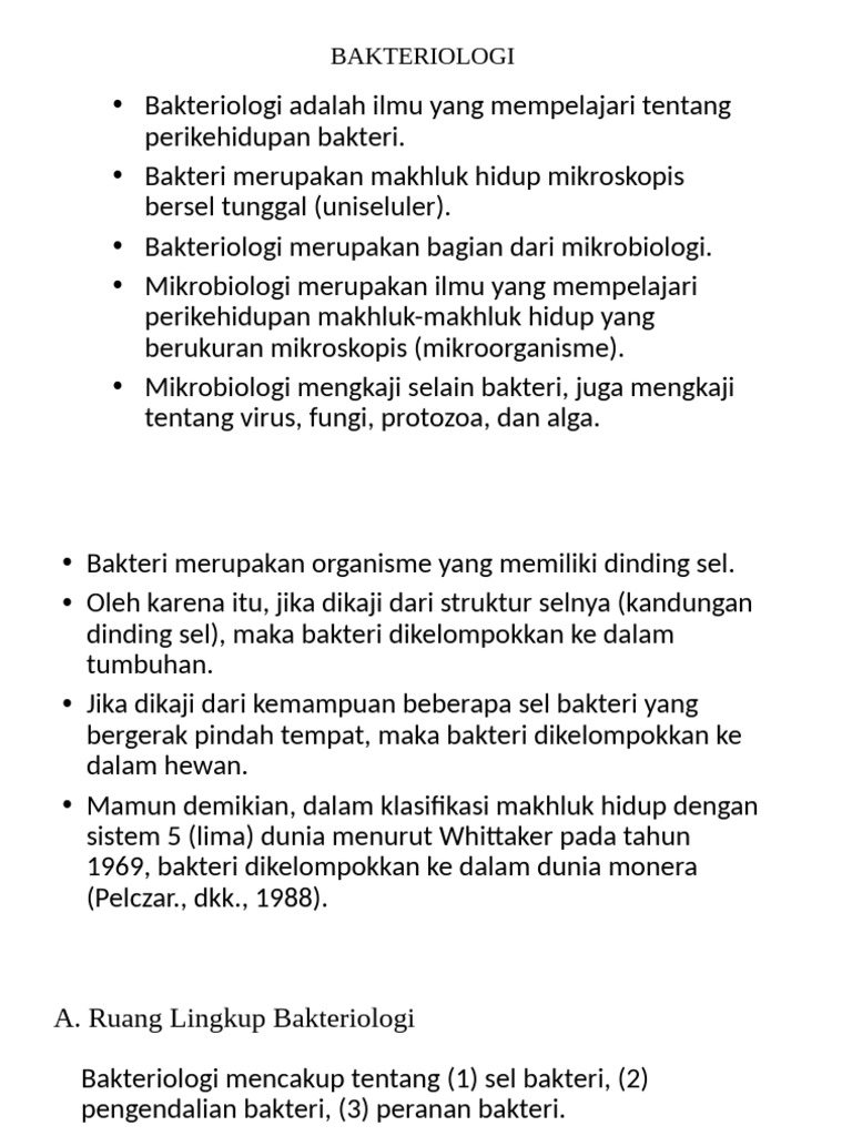 Bakteriologi TK I 2022 | PDF