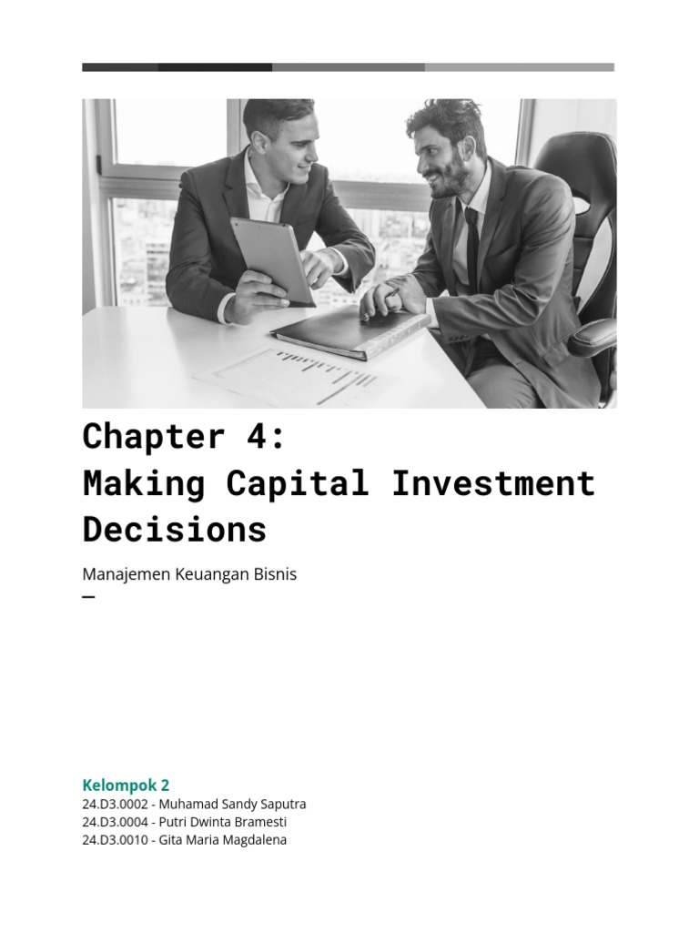 Kelompok 2 - Chapter 4 - Making Capital Investment Decisions | PDF | Net Present Value ...
