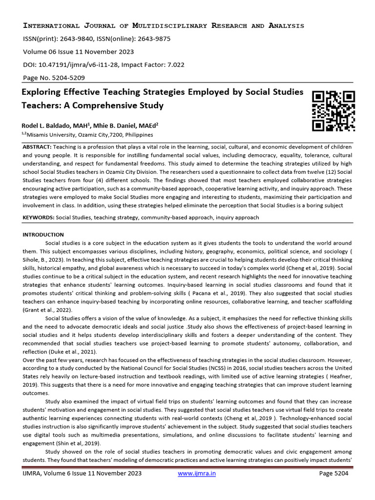 Exploring-Effective-Teaching-Soc-Studs | PDF | Inquiry Based Learning ...