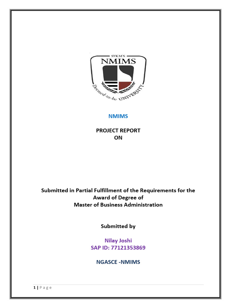 Nmims A Project Report On Study of Project Management in Wapcos | PDF ...