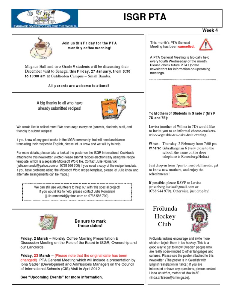 Pta Update Wk4 | PDF | Food And Drink Preparation | Sports