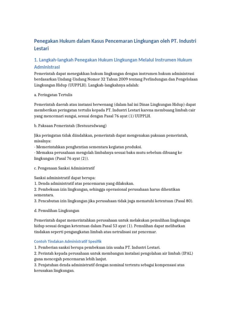 Tugas Tutorial Online 2 Hukum Lingkungan | PDF