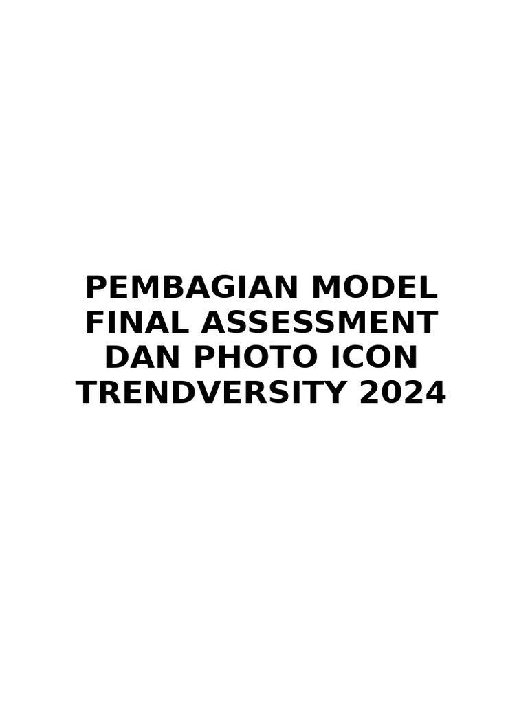Pembagian Model Final Assesment Dan Foto Katalog | PDF