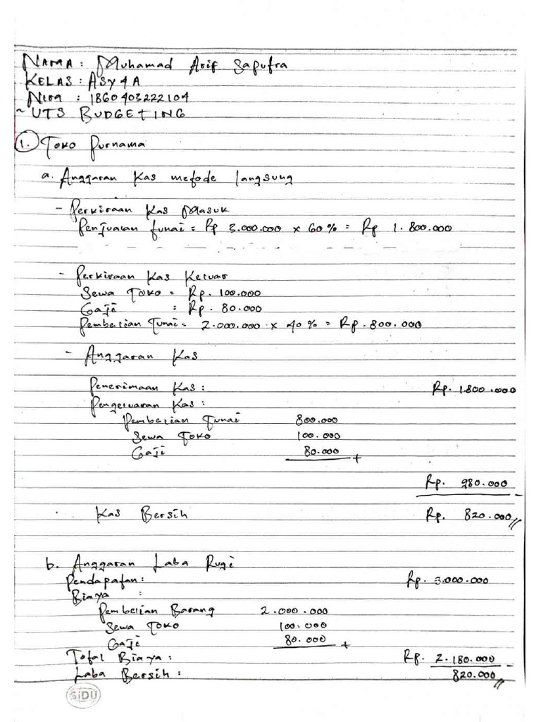 Muhamad Arif Saputra - Budgeting | PDF