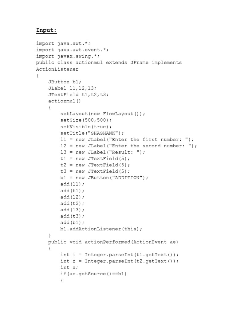 SS7 Java Prac 12 Add | PDF