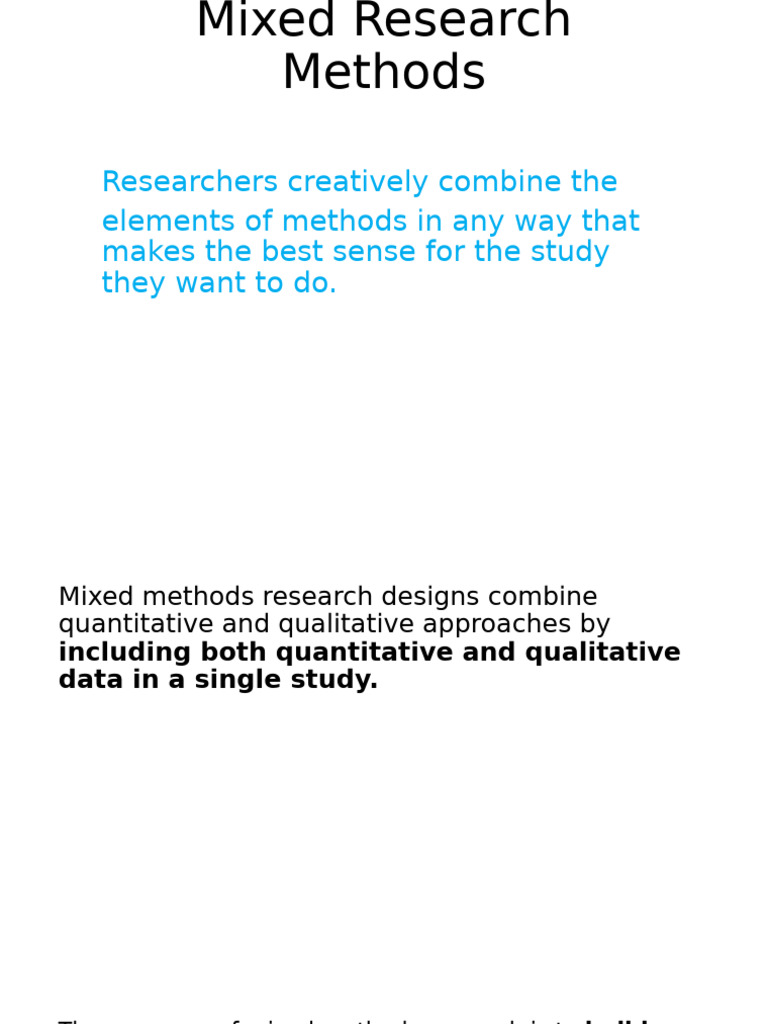 Mixed Research Methods | PDF | Methodology | Qualitative Research