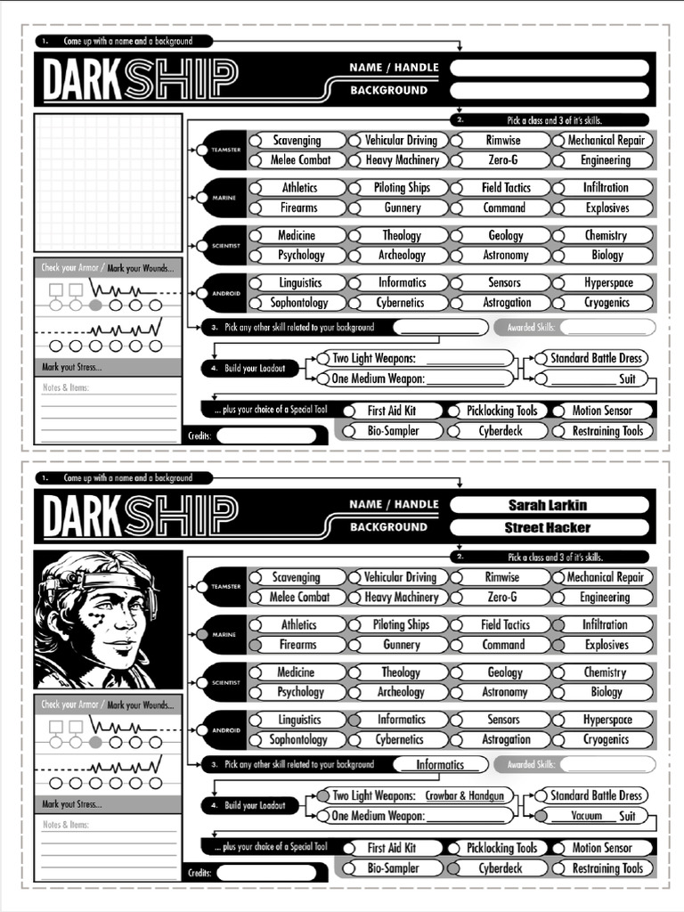Character Sheet Darkship | PDF