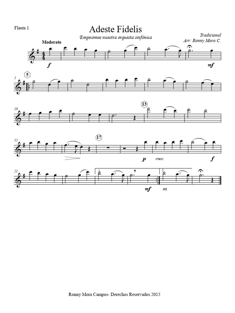 1-Adeste Fidelis - Flute 1 | PDF