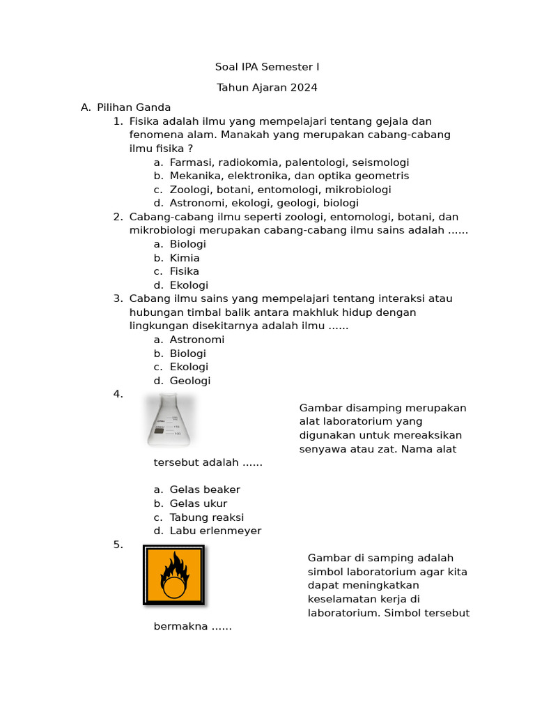 Soal IPA Kelas VII SMP BAB 1 | PDF