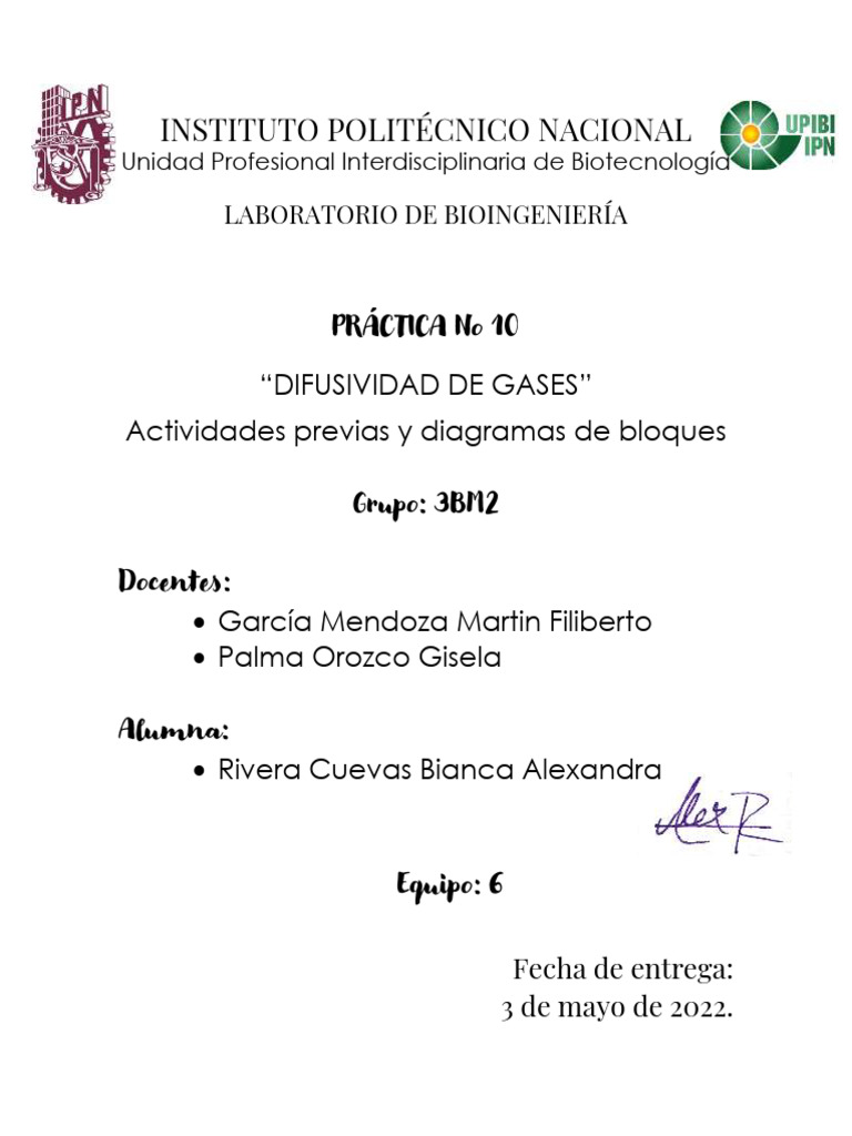 Actividad Previa 10 Rivera Cuevas Bianca Alexandra 3BM2 | PDF | Gases ...