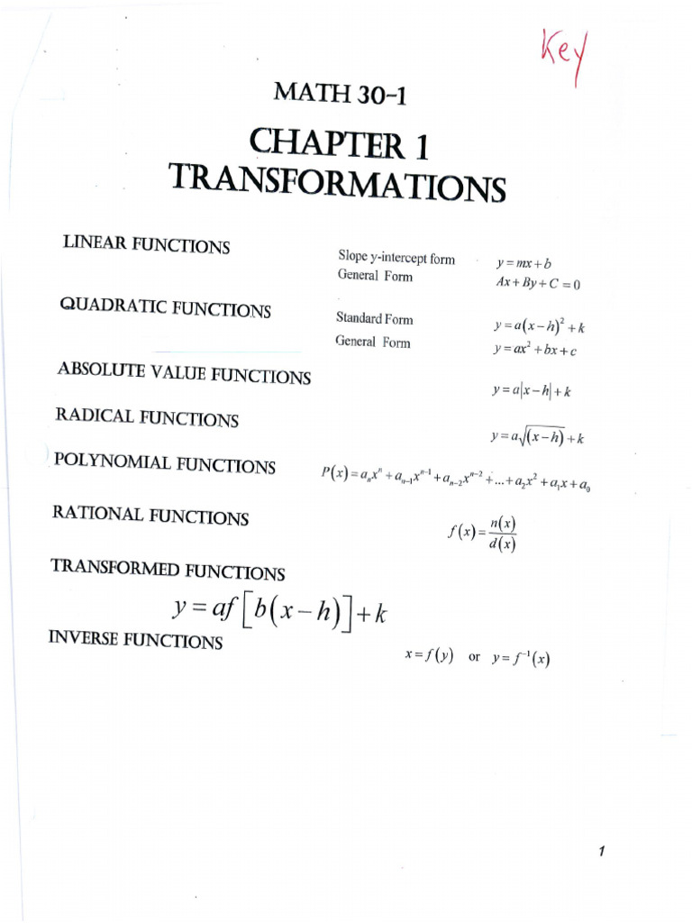 Chapter 1 Student Note Answers | PDF