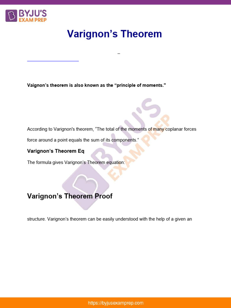 Varignons Theorem Gate Notes 87 | PDF | Force | Theorem