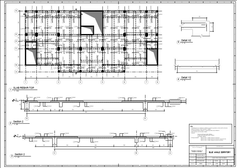 Sheet-SLAB OF TYPICAL FLOOR (TOP REEBARS) | PDF | Concrete | Building ...
