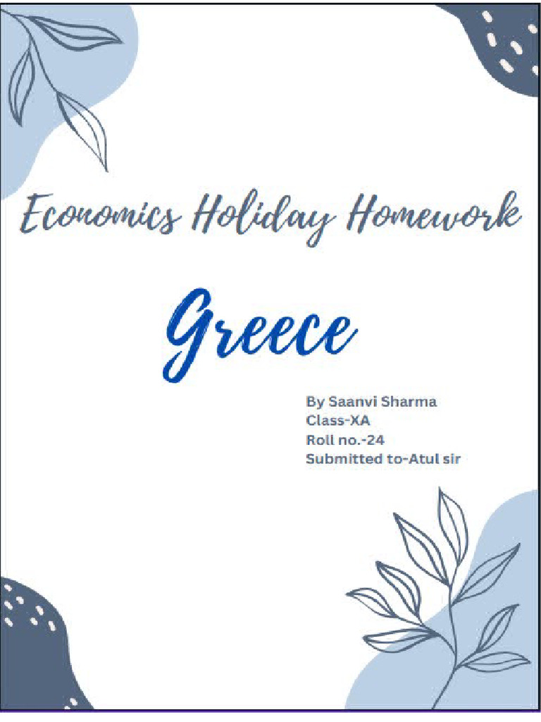 Economics Holiday Homework by Saanvi XA | PDF