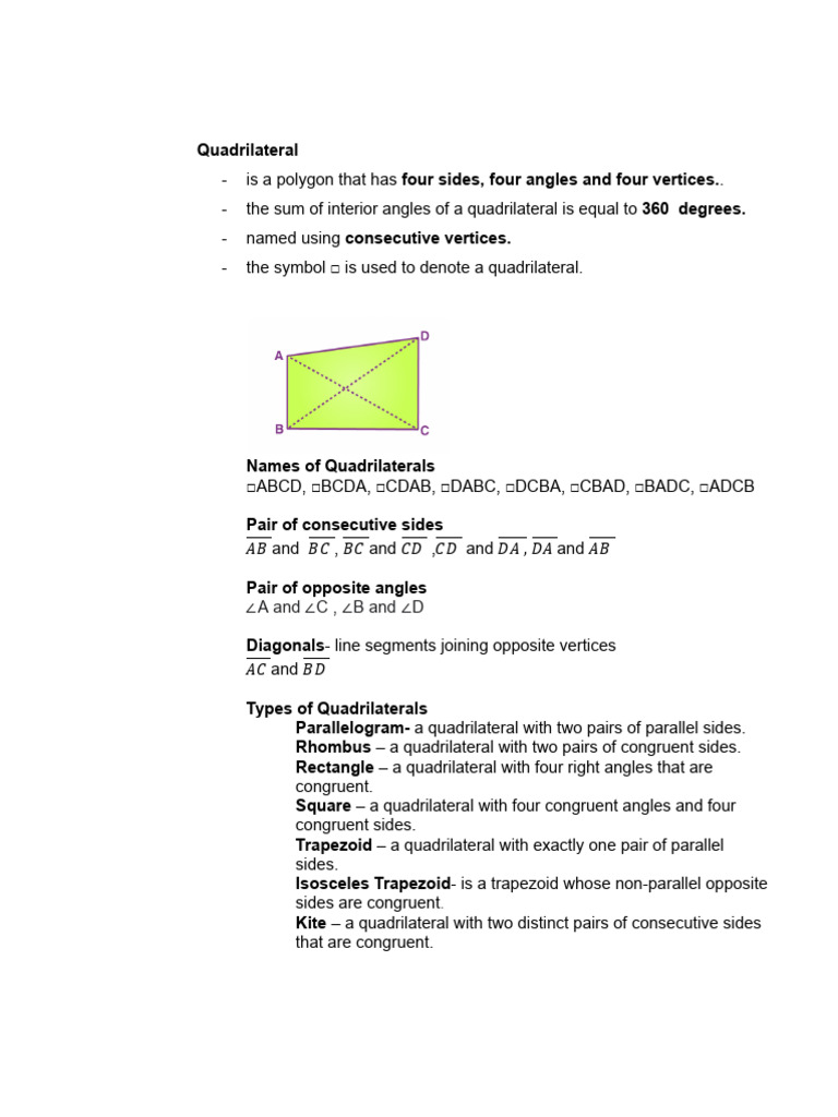 Lesson Quadrilaterals | PDF | Science & Mathematics