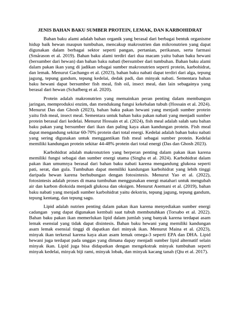 JENIS BAHAN BAKU SUMBER PROTEIN | PDF