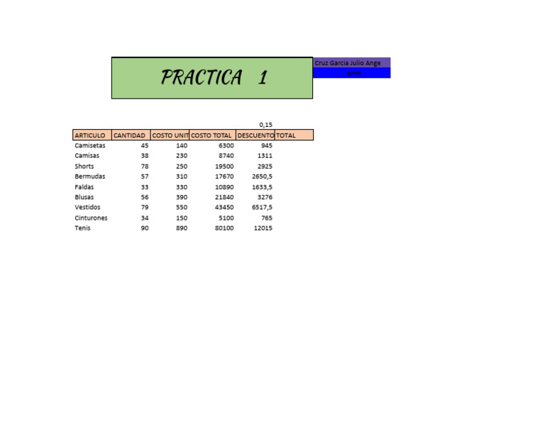 Practica 1.Xlsx - Hoja1 | PDF | Salud y bienestar