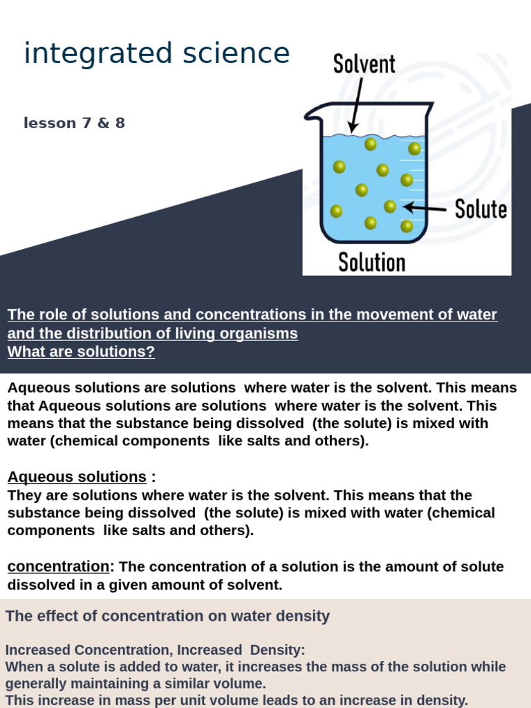Integrated Science - PPTX 7& 8 | PDF | Water | Evaporation