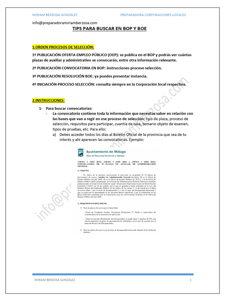 Tips para Buscar en Bop y Boe | PDF