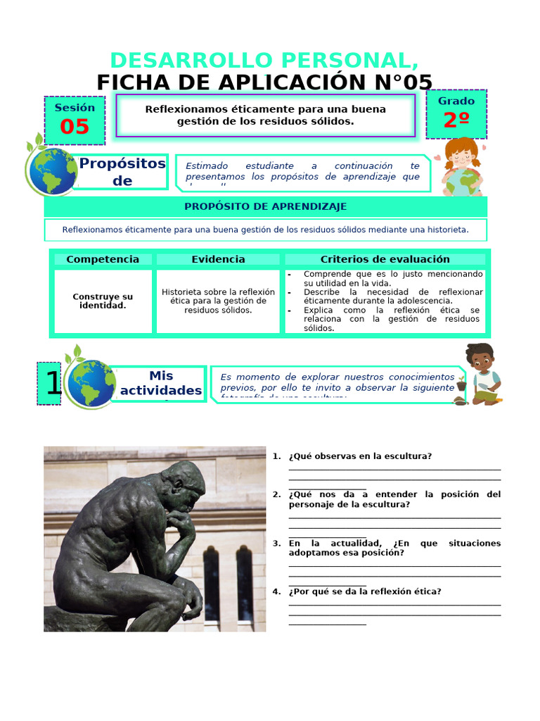 2° Ficha de Aplicación - Sesión5 - Sem.3 - Exp.v - DPCC | PDF | Aprendizaje