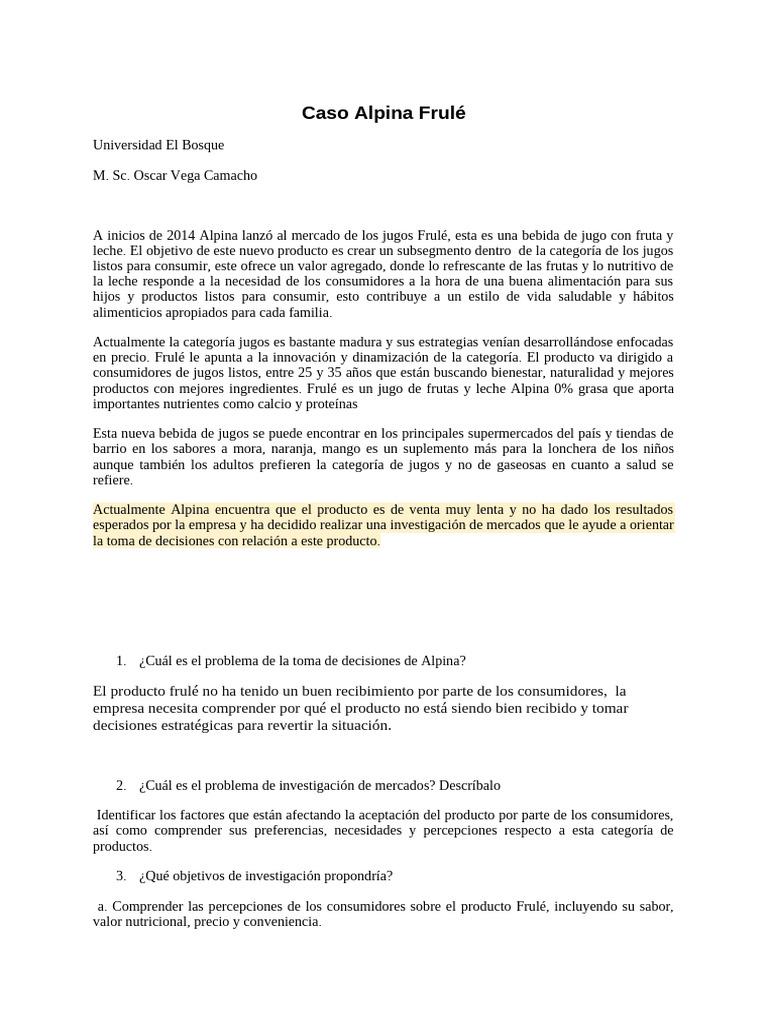 Caso Alpina Frulé | PDF | Marketing | Los consumidores