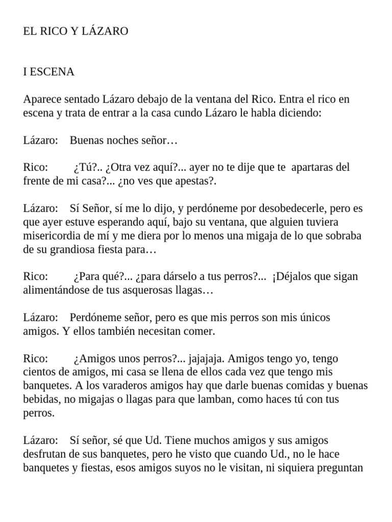 El Rico y Lázaro 2 | PDF | Creencia religiosa y doctrina