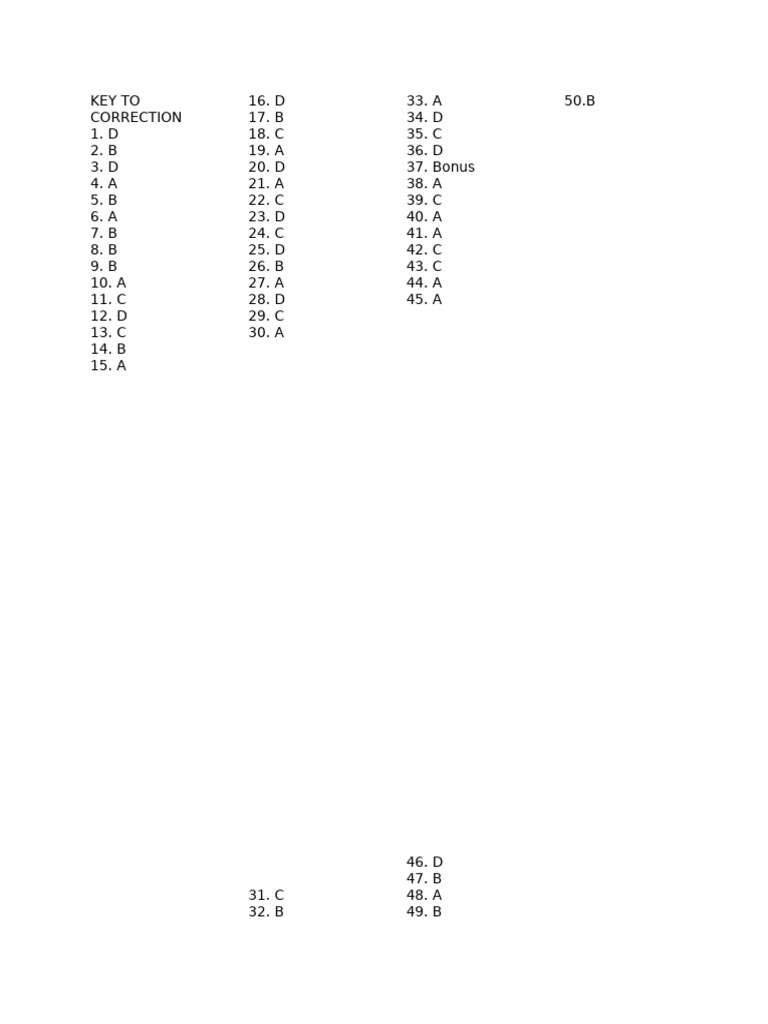 Key To Correction | PDF