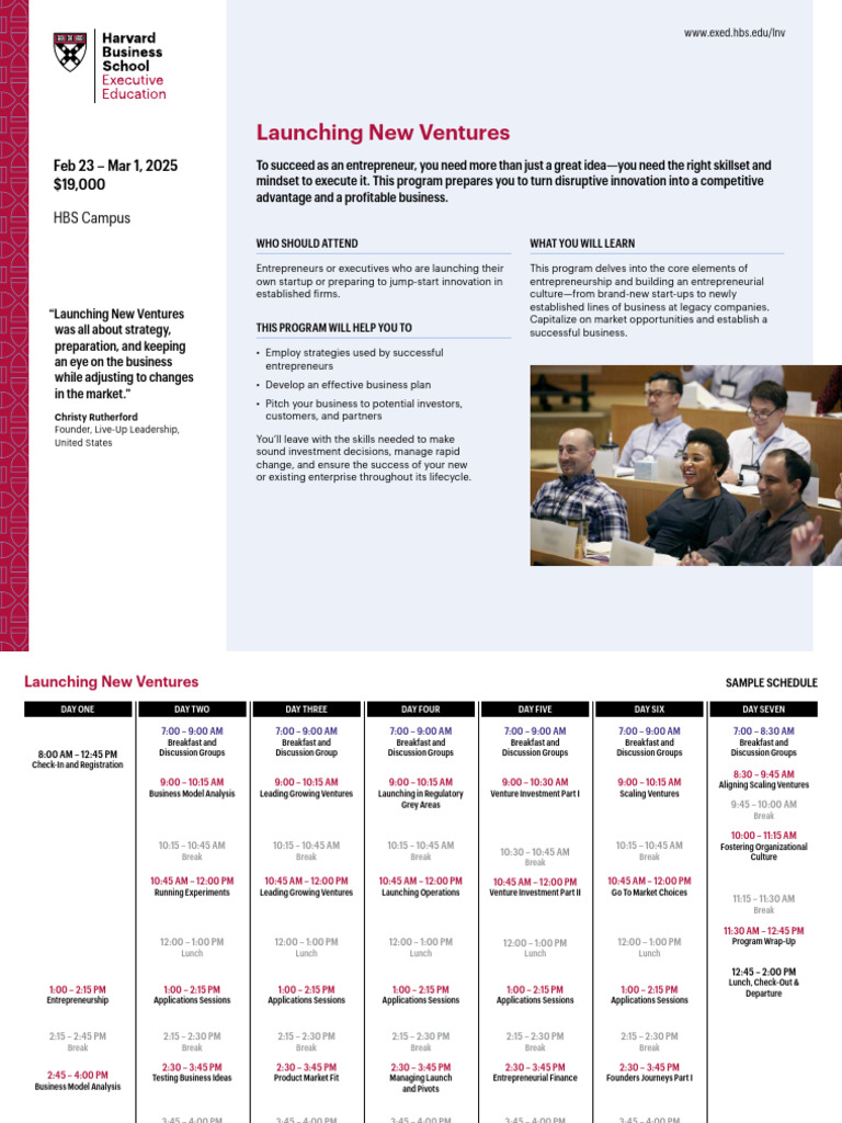 Launching New Ventures Brochure | PDF | Entrepreneurship | Startup Company