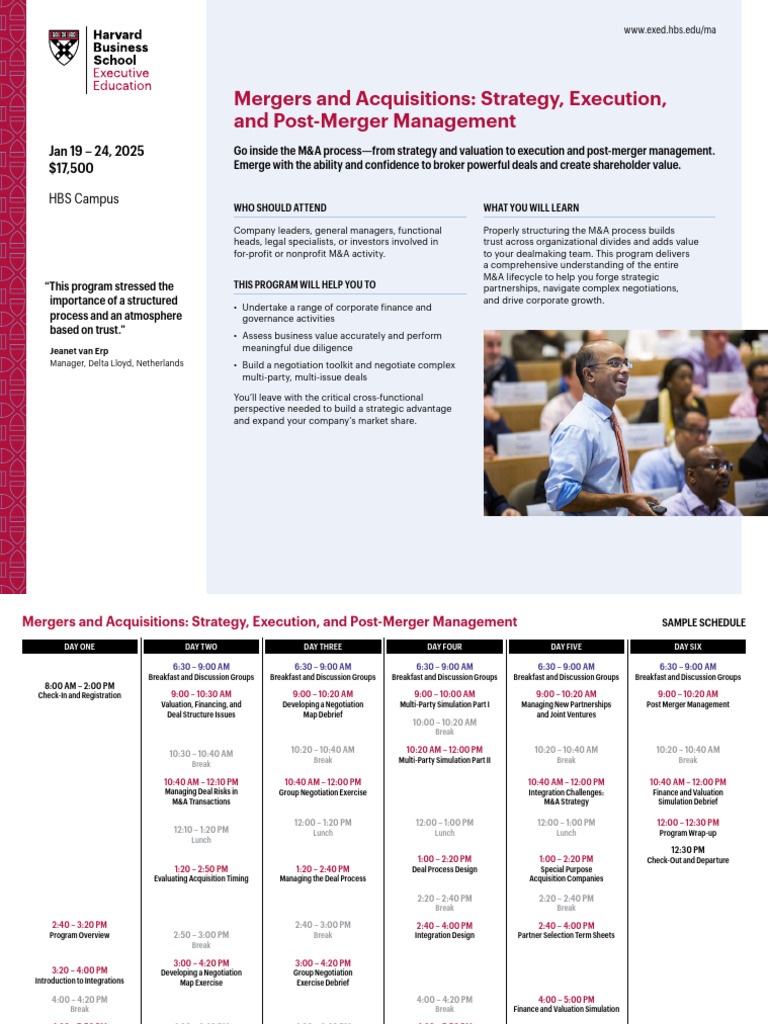 M&A Strategy and Execution Program | PDF | Mergers And Acquisitions | Discrimination