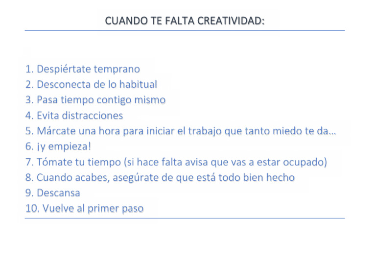 Cuando Te Falta Creatividad | PDF